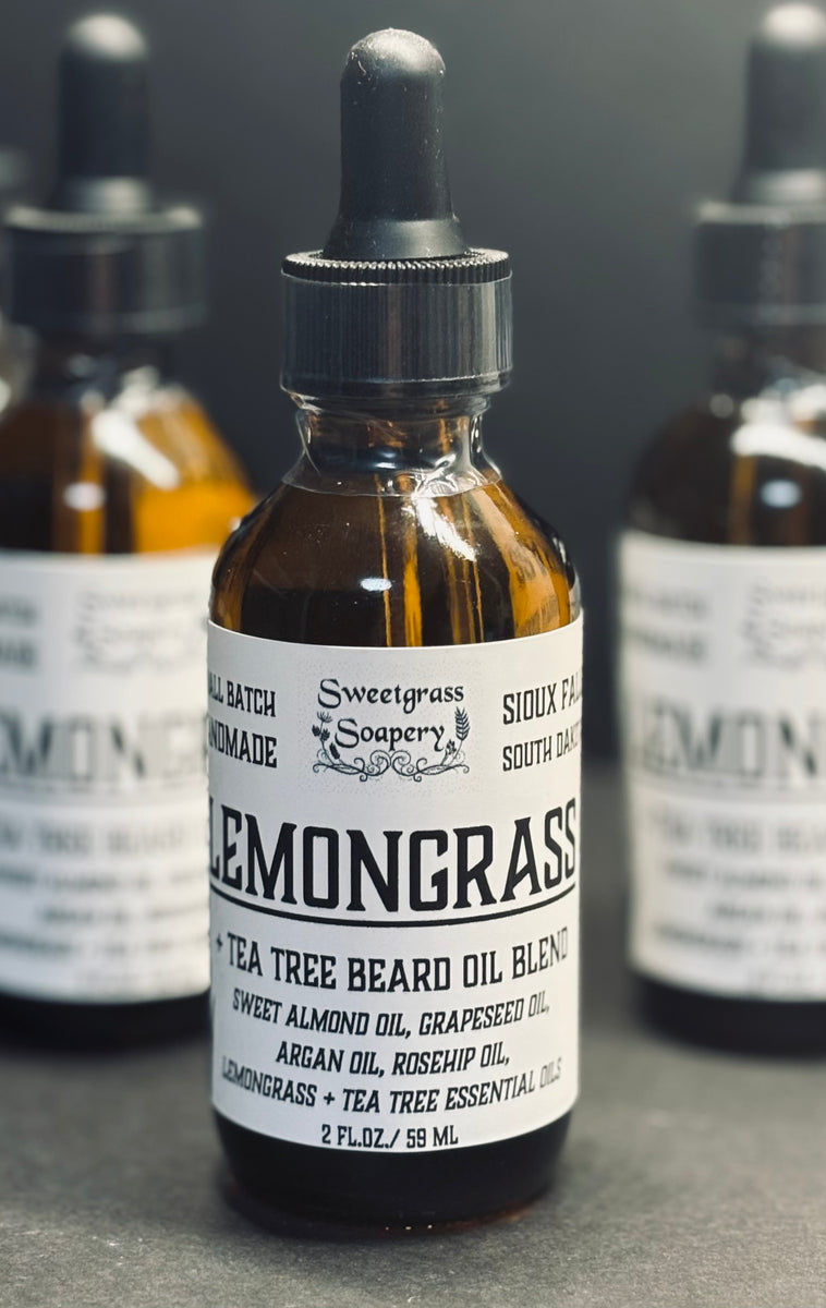 Lemongrass + Tea Tree - Natural Beard Oil Blend – Sweetgrass Soapery