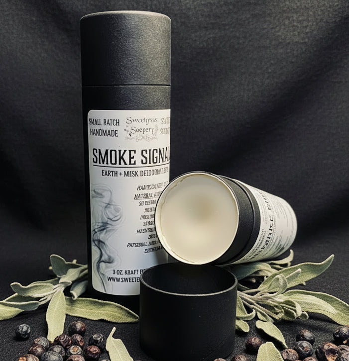 Smoke Signals - Earth + Musk Deodorant Stick – Sweetgrass Soapery